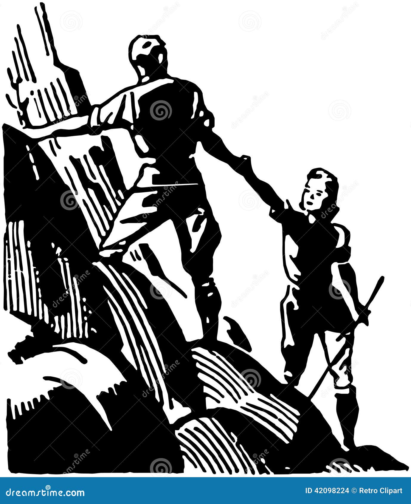 Couple Mountain Climbing stock vector. Illustration of trips - 42098224