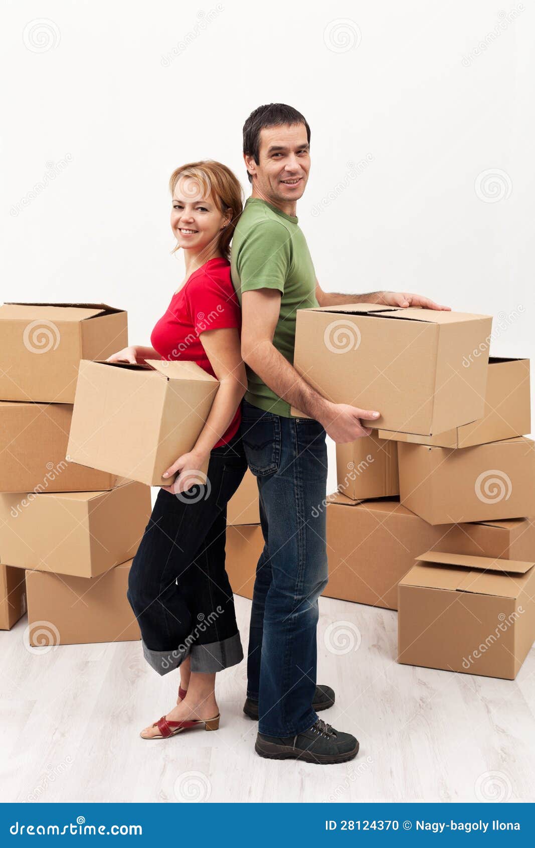 Couple Moving in To a New Home Stock Photo - Image of people, cute ...