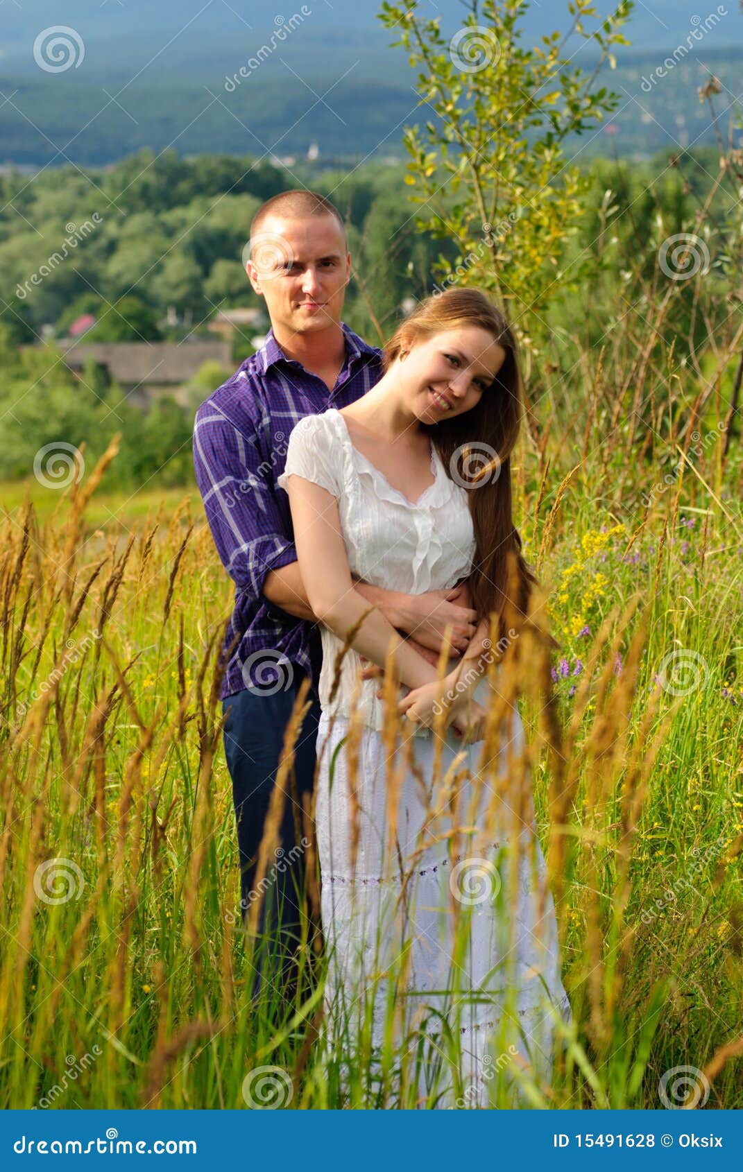 Couple on nature stock photo. Image of grass, meadow - 15491628