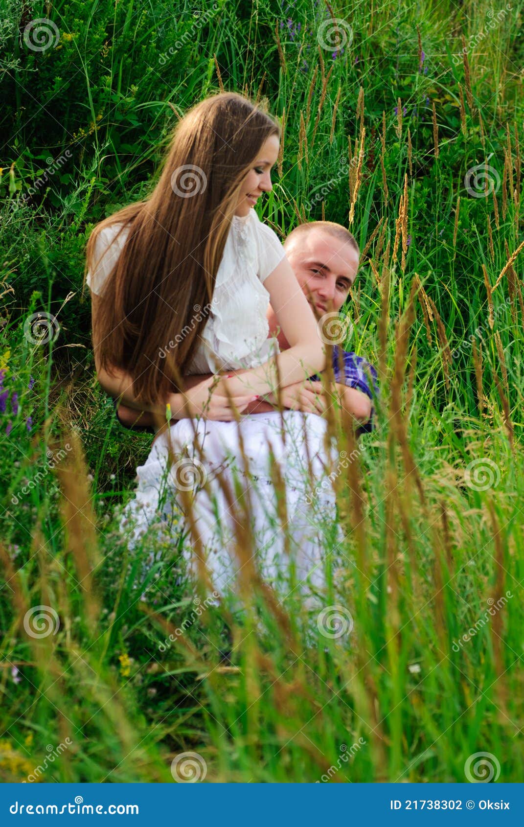 Couple on nature stock photo. Image of park, field, loving - 21738302
