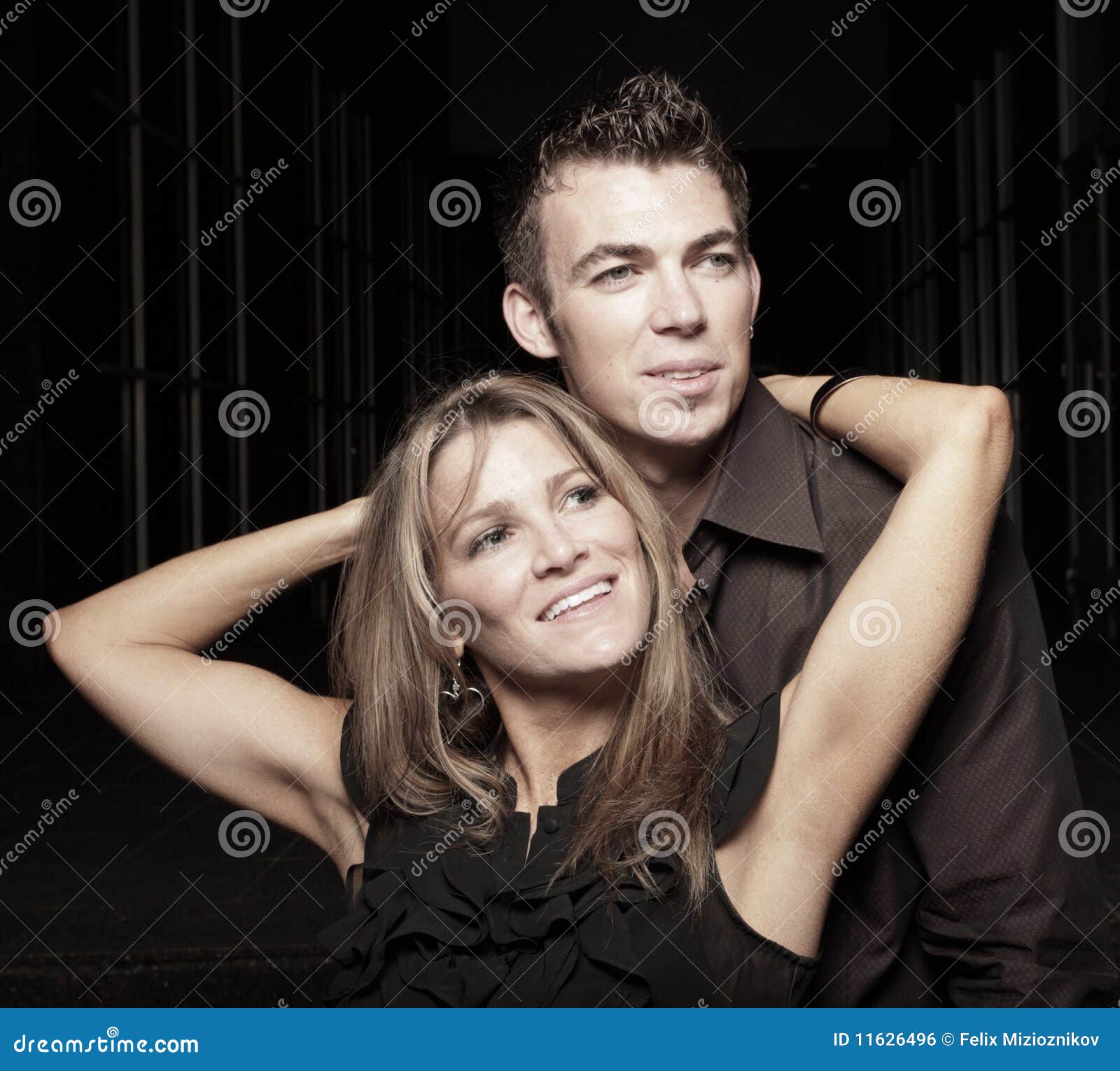 Couple at night stock photo. Image of glance, arms, couple - 11626496