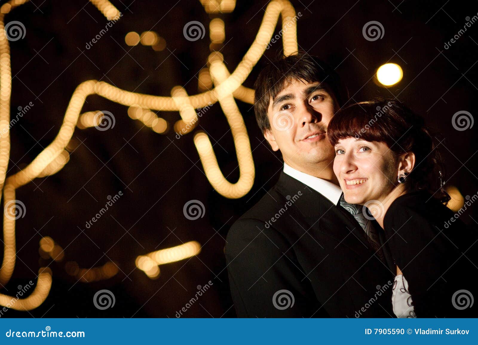 Couple at night stock photo. Image of black, outside, male - 7905590