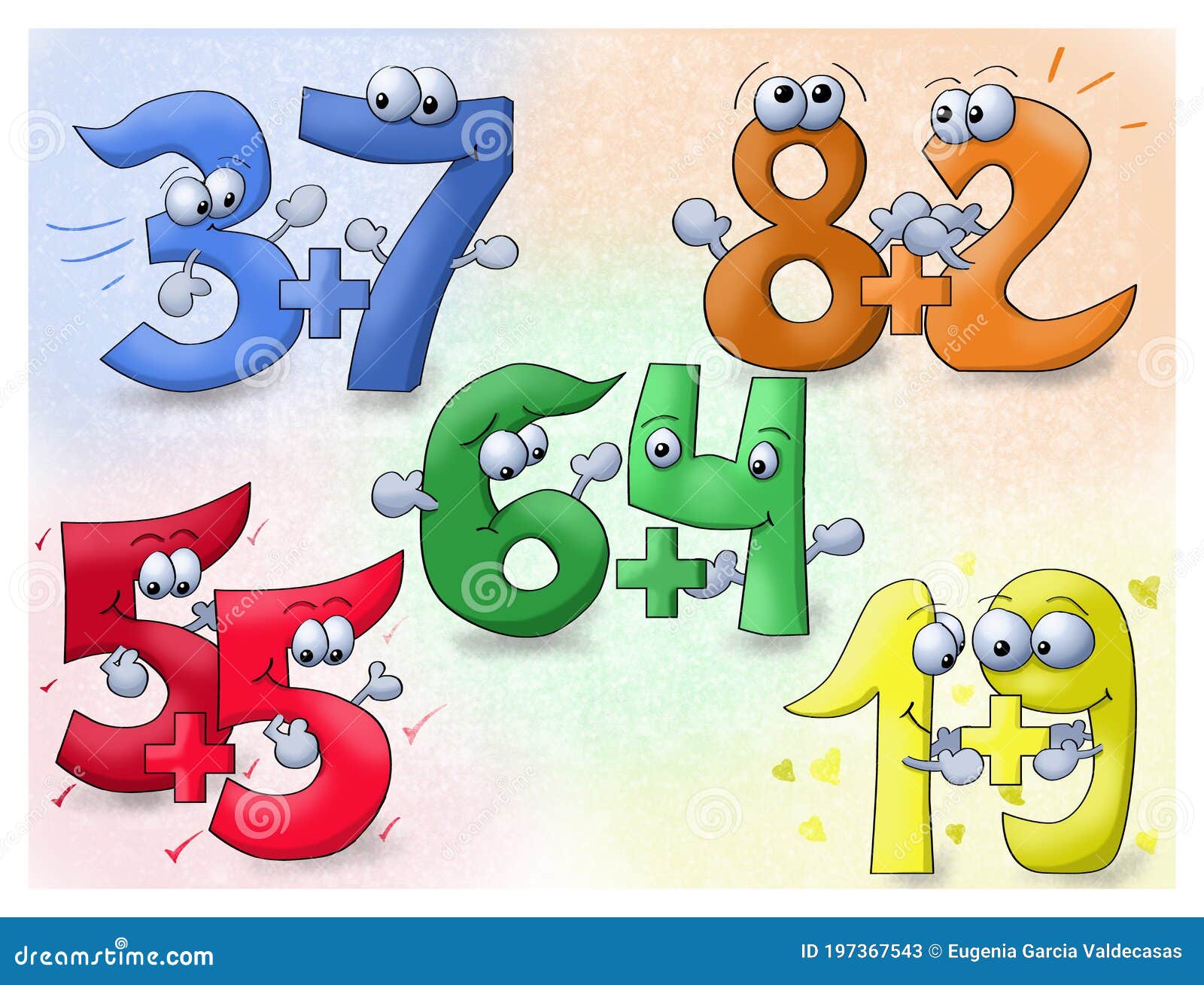 Couple of Numbers Which Addition is the Number 10 Stock Illustration ...
