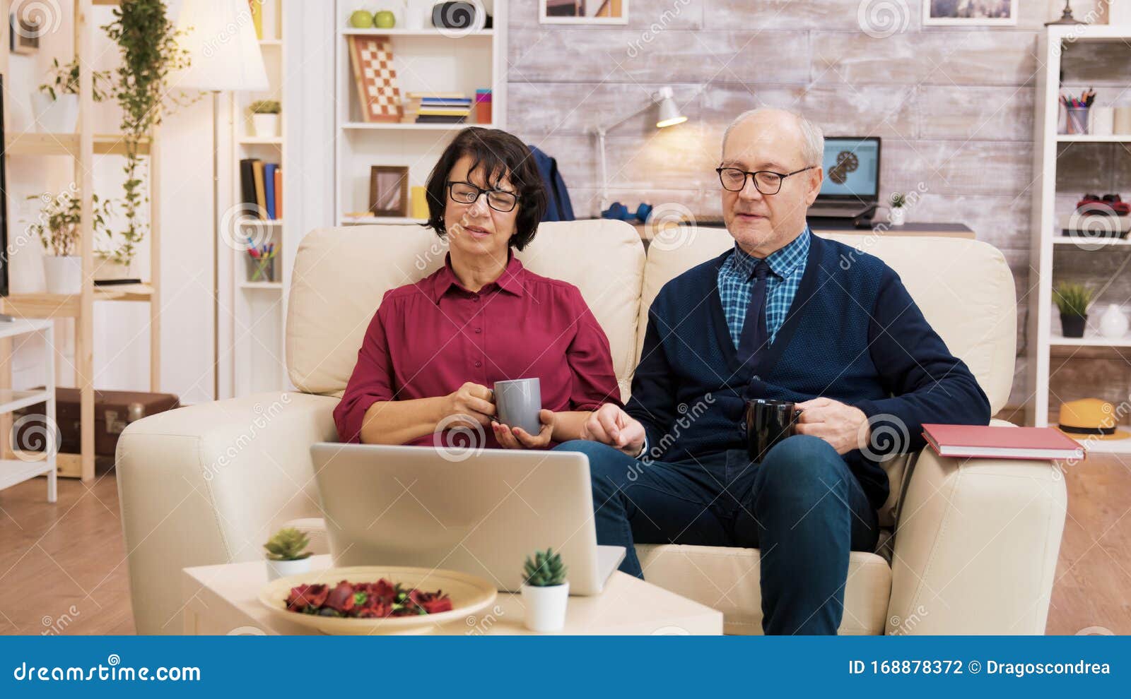 Couple of Old People Using Modern Technology Stock Photo - Image of ...