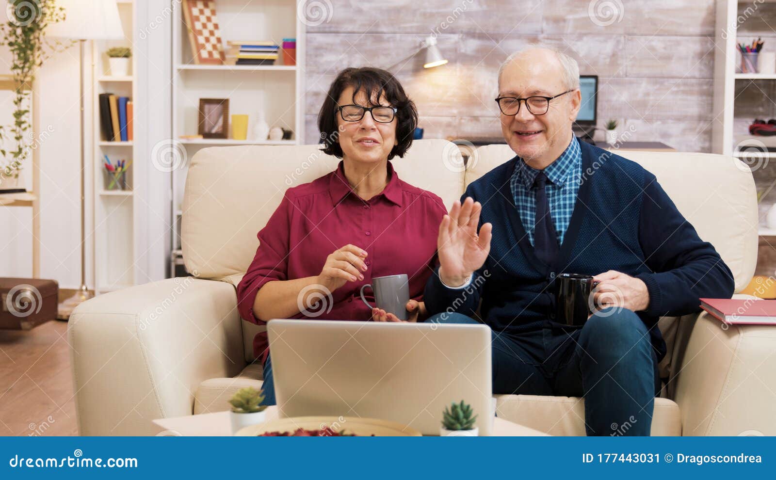 Couple of Old People Using Modern Technology Stock Image - Image of ...
