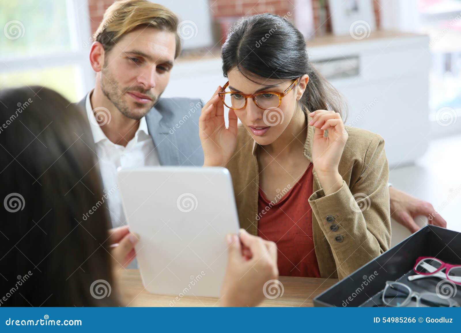 Couple Optical Store Buying Eyeglasses Stock Photos - Free & Royalty ...