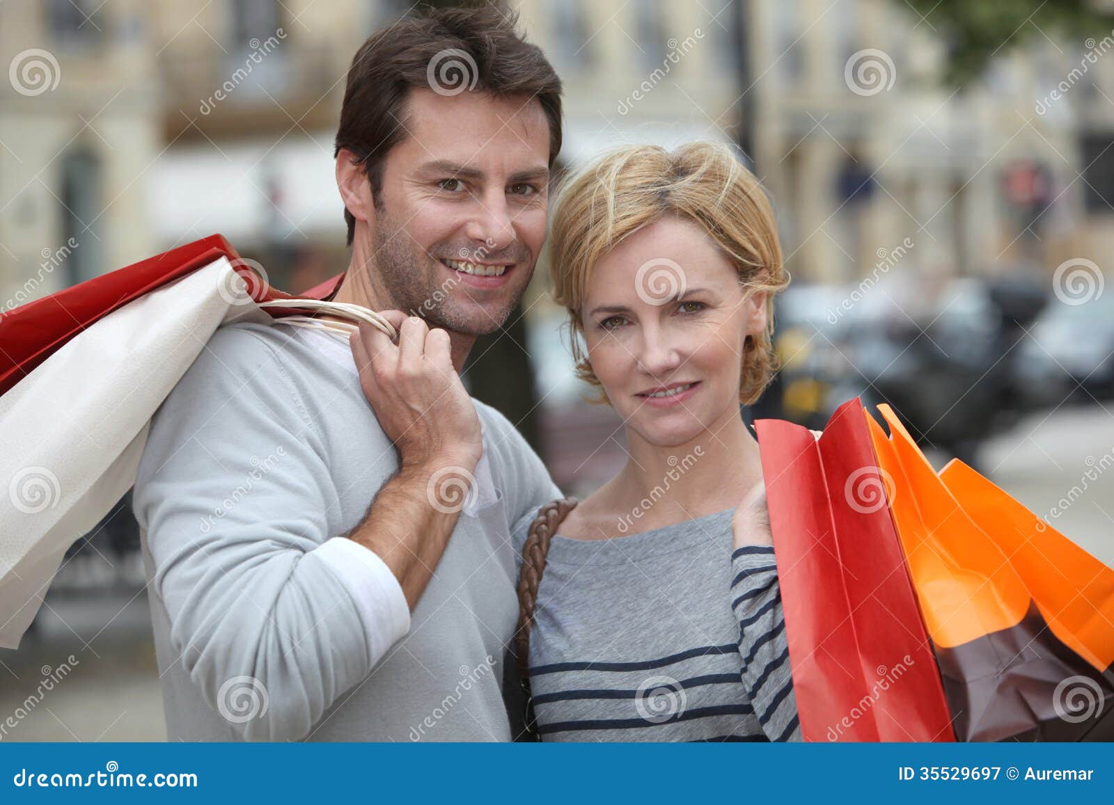 Couple Out Shopping Together Stock Image - Image of bags, shopaholics ...