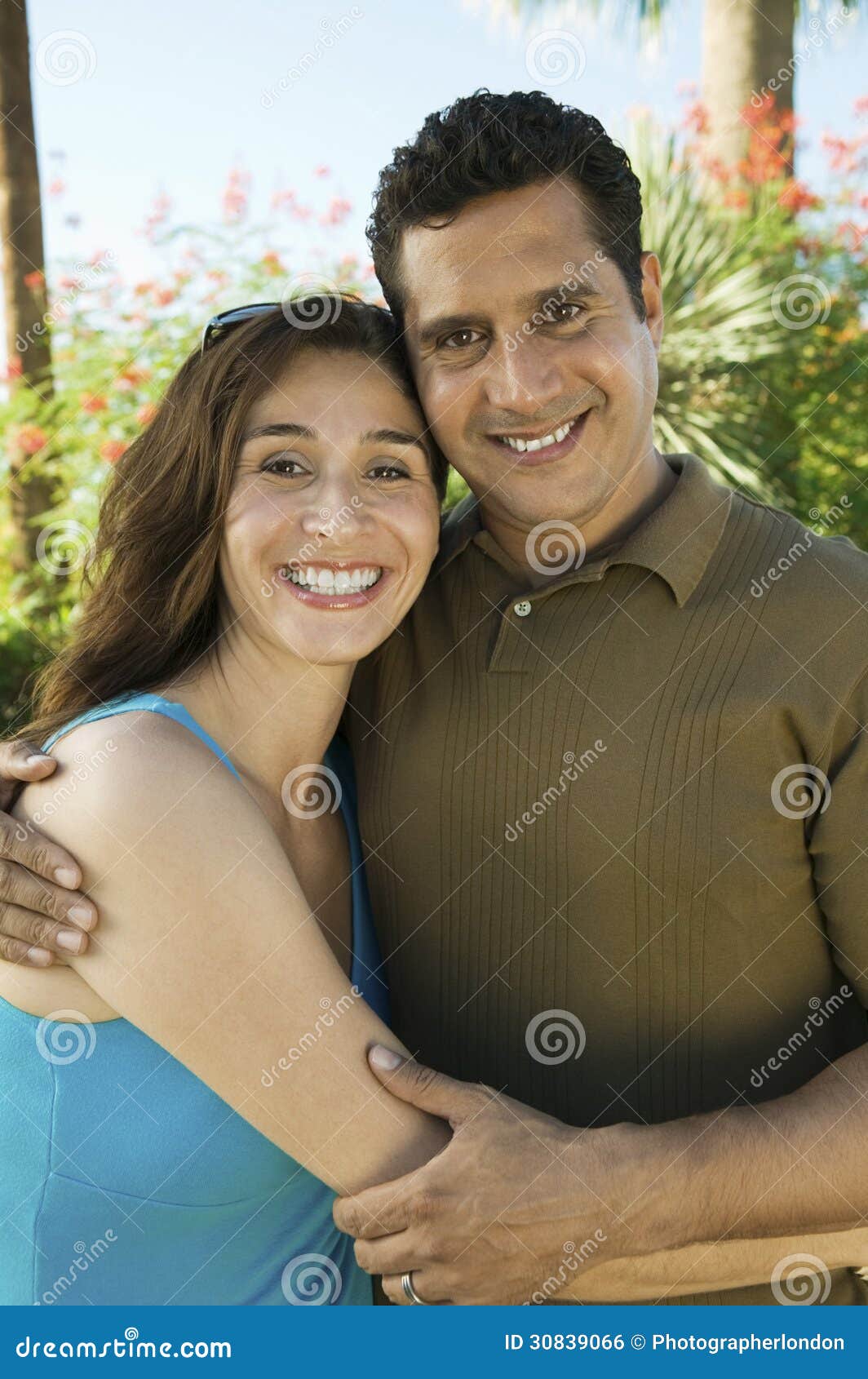 Couple Outdoors Front View Portrait. Stock Photo - Image of husband ...