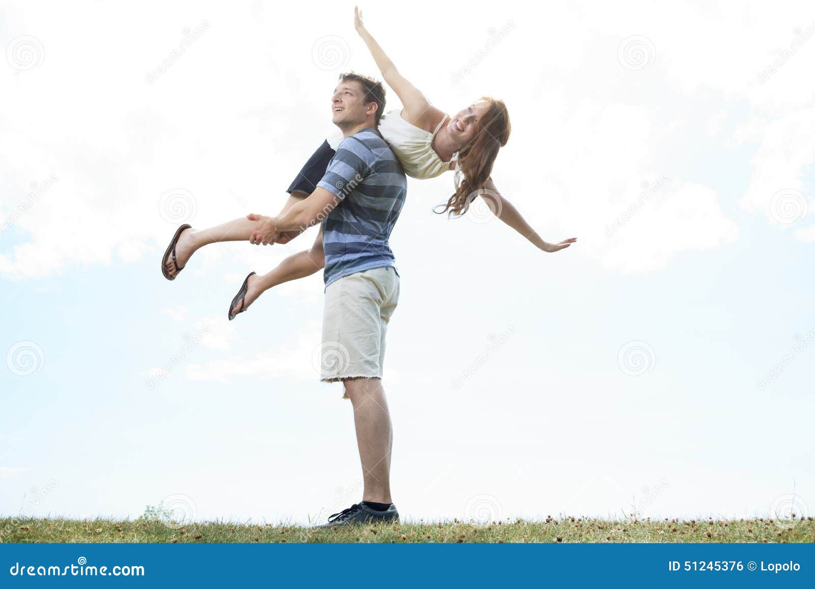 Couple Outside Having Fun Together Outside Stock Photo - Image of ...