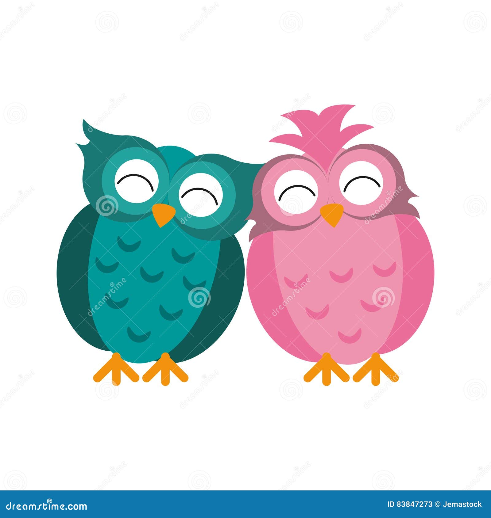 Couple owls love romance stock vector. Illustration of pink - 83847273