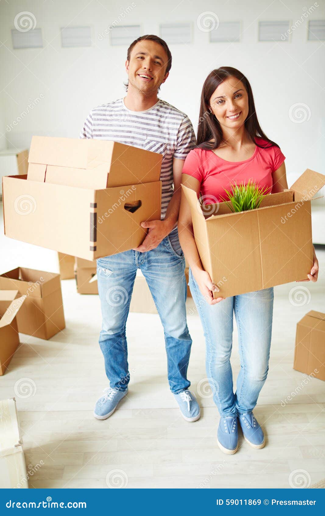 Couple with packages stock image. Image of person, flat - 59011869