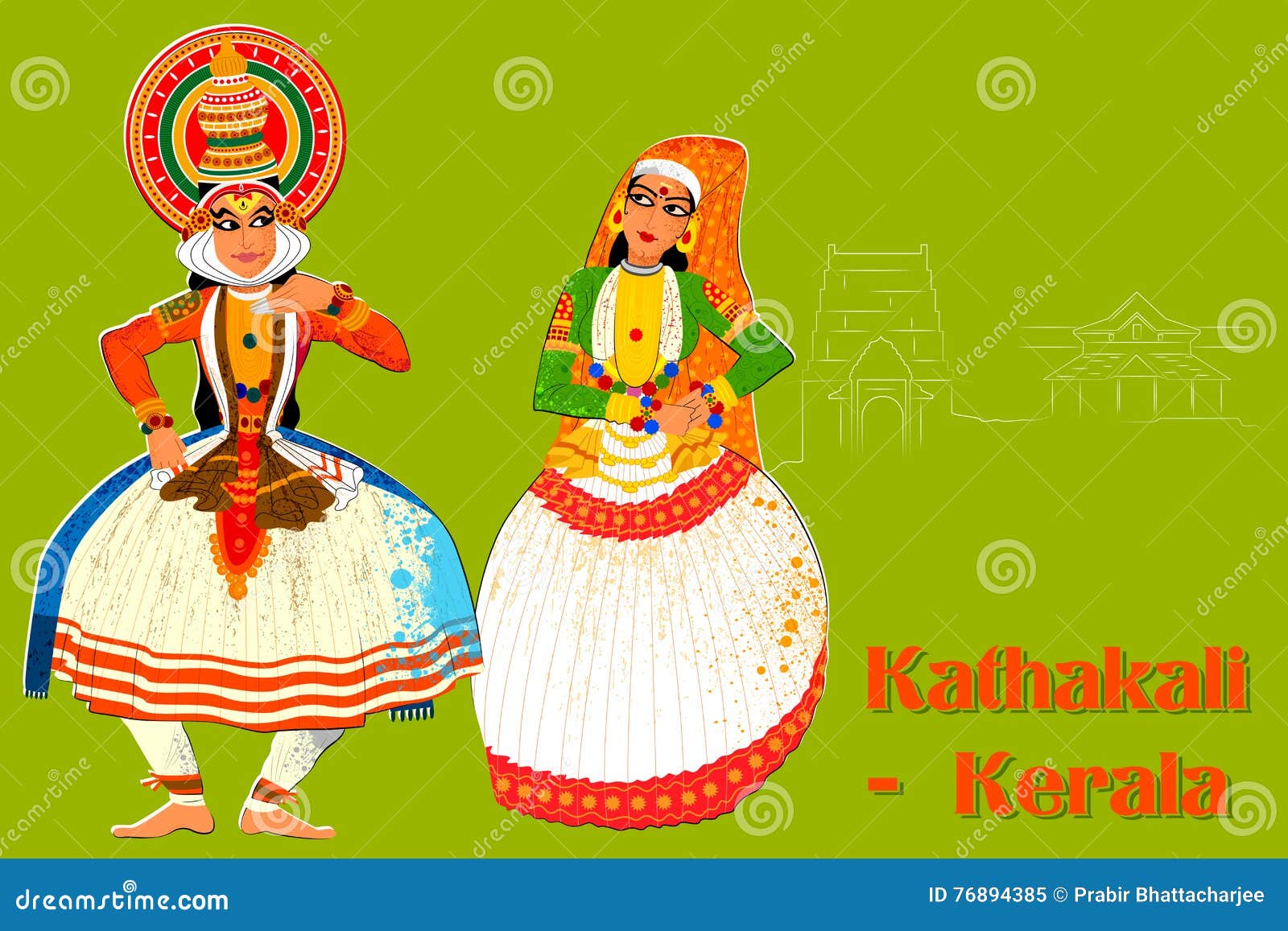 Couple Performing Bihu Folk Dance Of Assam, India Cartoon Vector ... Couple Performing Bihu Folk Dance Of Assam, India Cartoon Vector ...