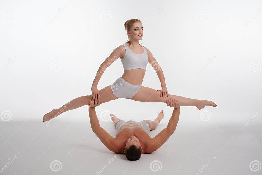 Couple Performs Acrobatic Dance Routine Showcasing Strength and Flexibility Stock Photo - Image ...