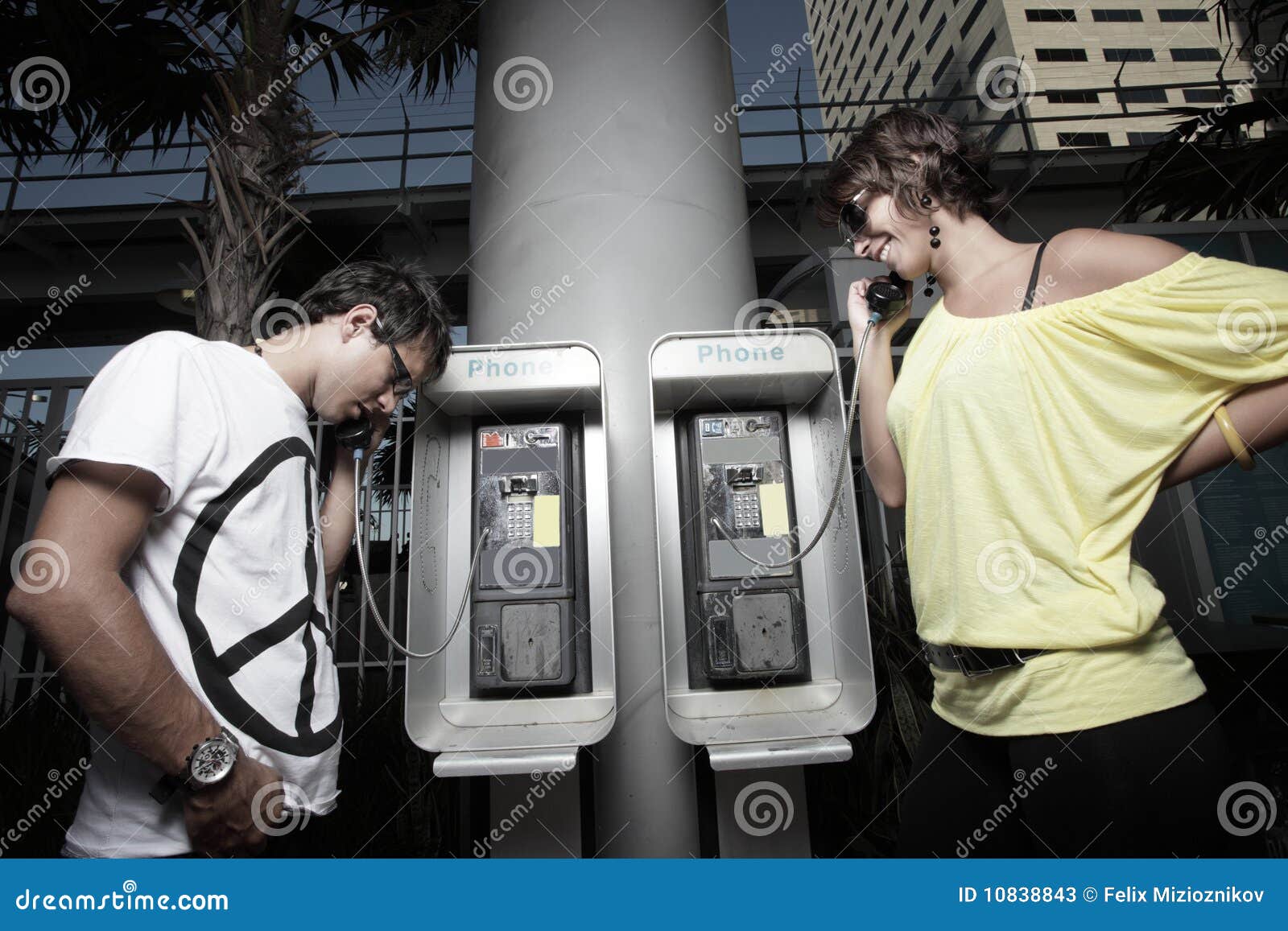 Couple on the phone stock image. Image of phone, outdoors - 10838843