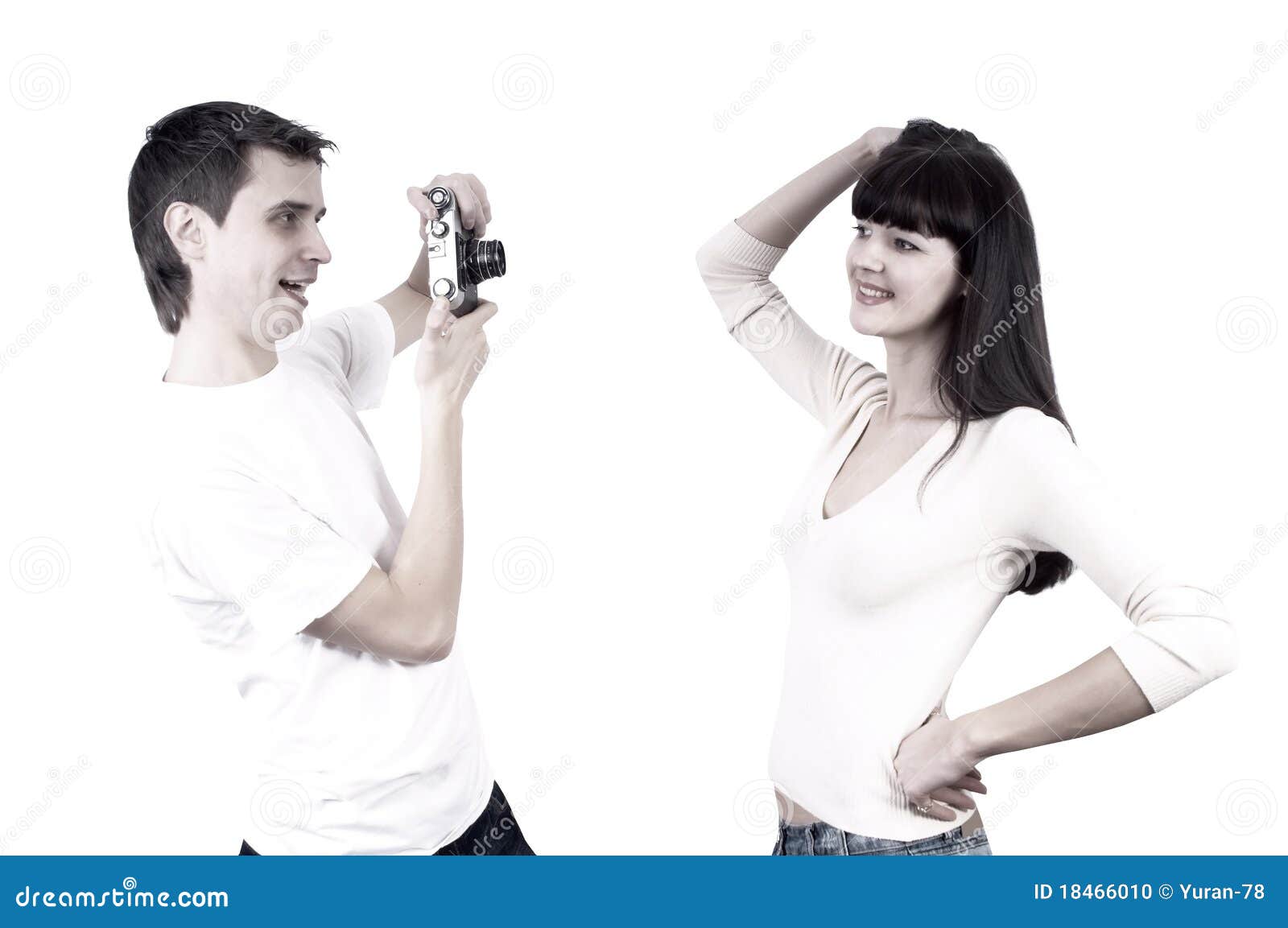 Couple with photo camera stock photo. Image of photograph - 18466010