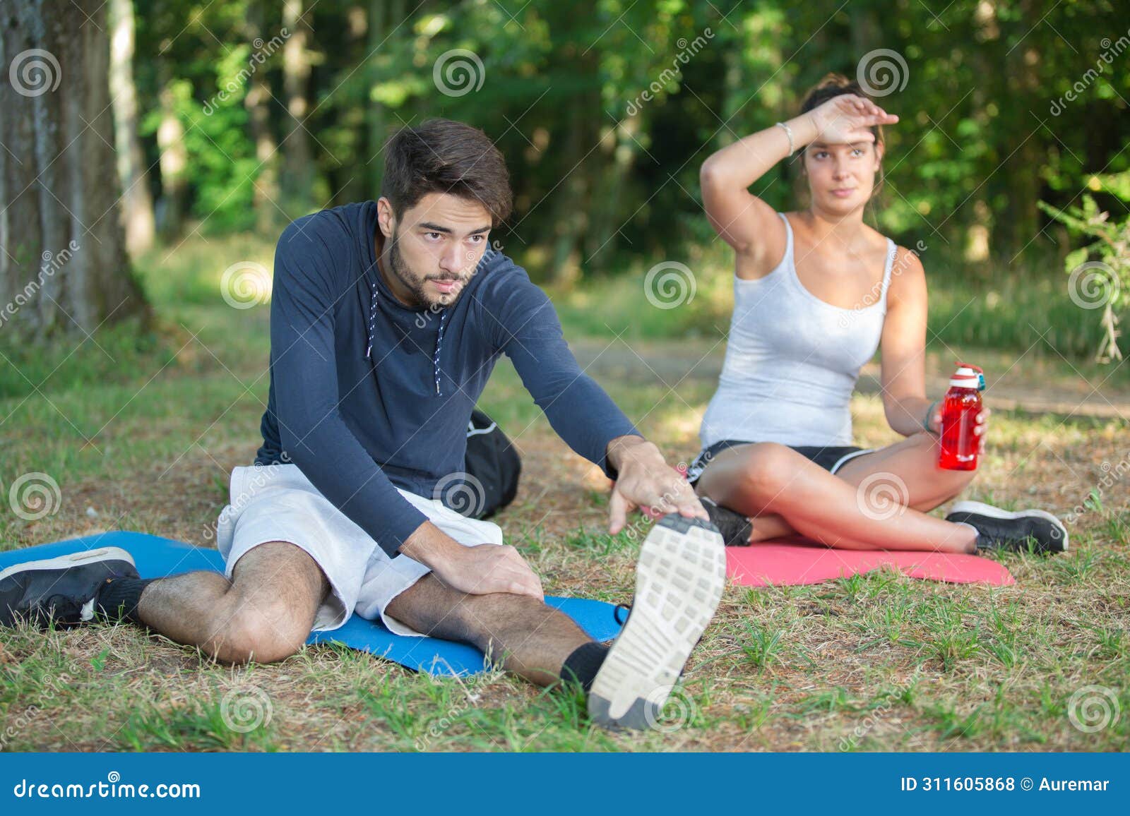Couple during Physical Goals Stock Photo - Image of hydrate, balance ...
