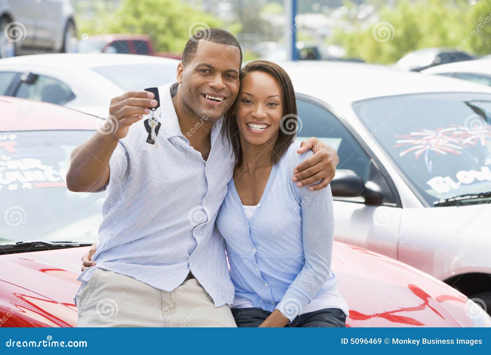 Couple picking up new car stock image. Image of ethnicity - 5096469