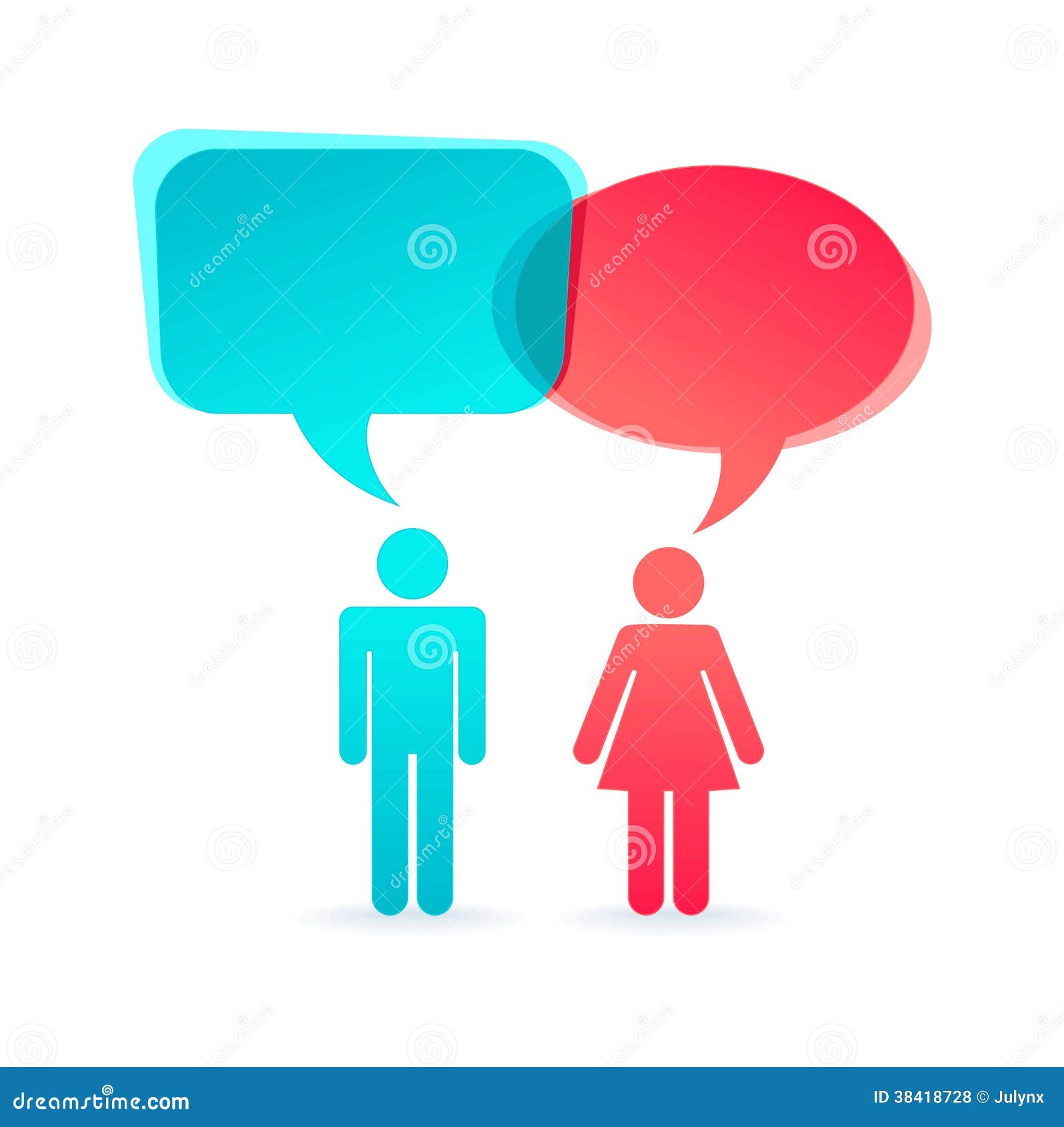 Couple - Pictogram with Dialog Clouds Stock Vector - Illustration of ...
