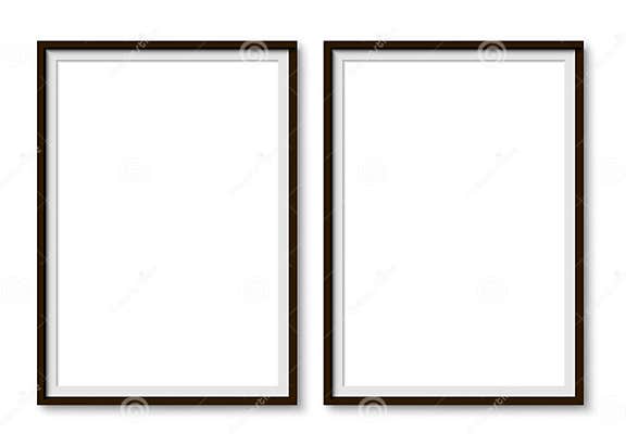 Couple Picture Photo Frames Mockup, Wall Presentation, Black Thin ...