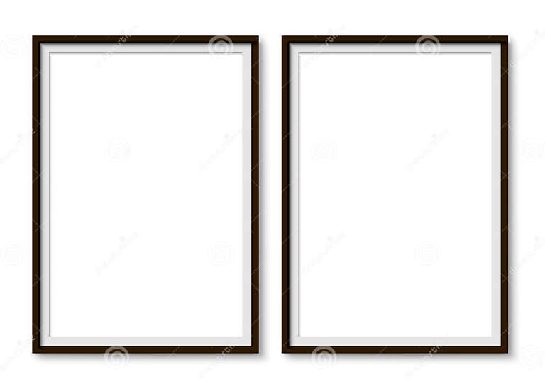 Couple Picture Photo Frames Mockup, Wall Presentation, Black Thin ...