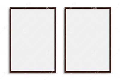 Couple Picture Photo Frames Mockup, Wall Presentation, Black Thin ...