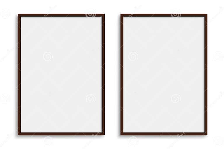 Couple Picture Photo Frames Mockup, Wall Presentation, Black Thin ...