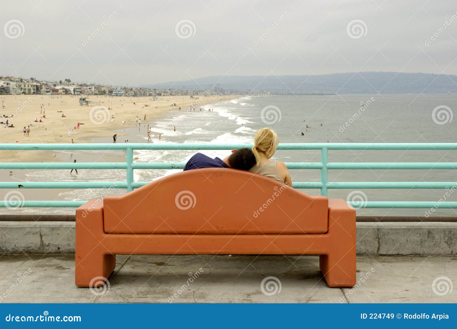 Couple at the pier stock image. Image of california, ocean - 224749