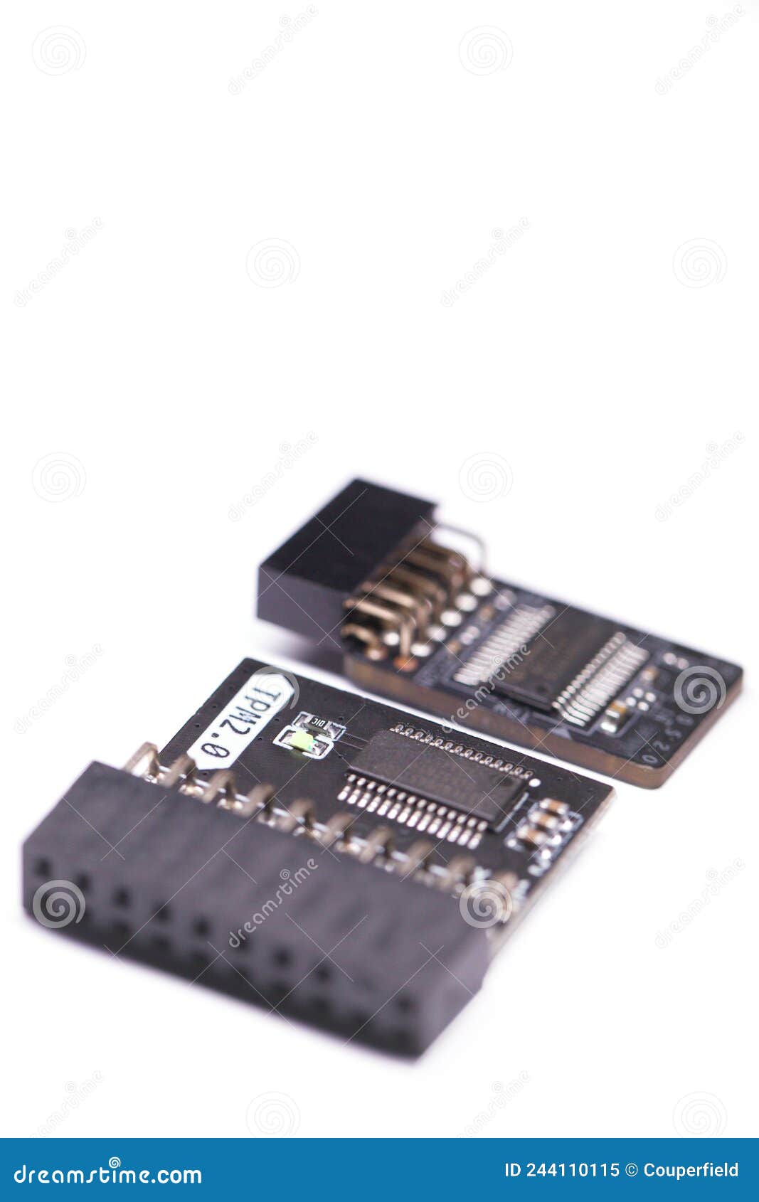 Couple of 12 and 20 Pin TPM Module Additional Chips Stock Image - Image ...