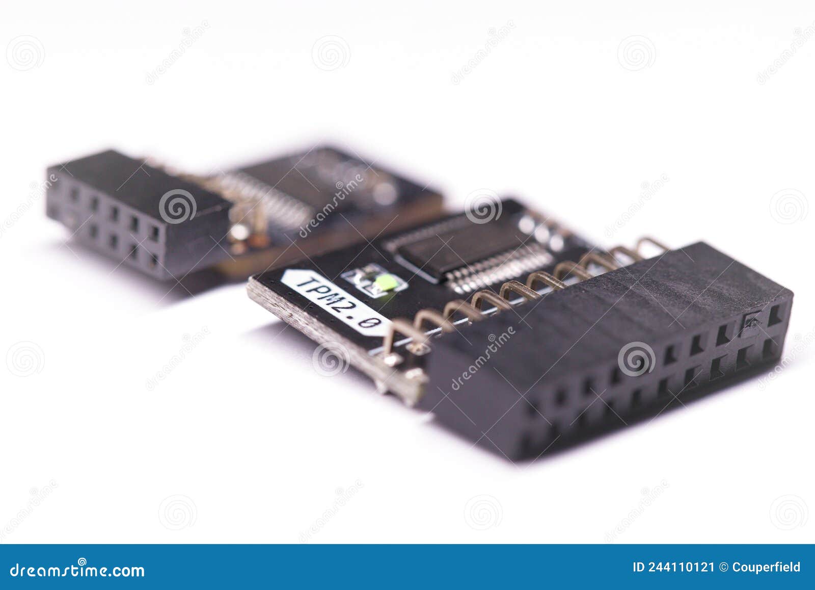 Couple of 12 and 20 Pin TPM Module Additional Chips Stock Image - Image ...