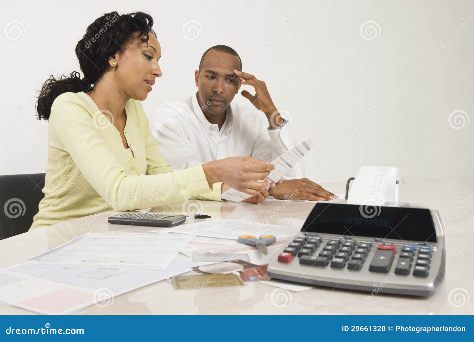 Couple Planning Their Financial Budget Stock Photo - Image of anxiety ...