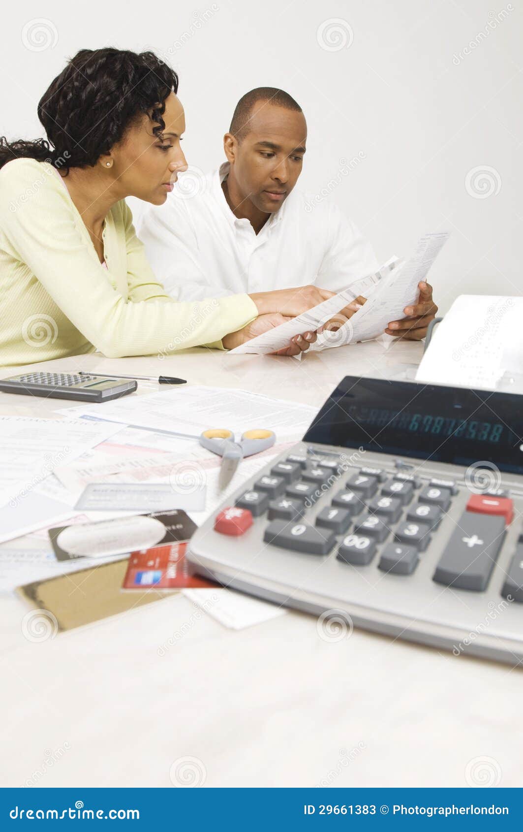 Couple Planning Their Financial Budget Stock Image - Image of ...