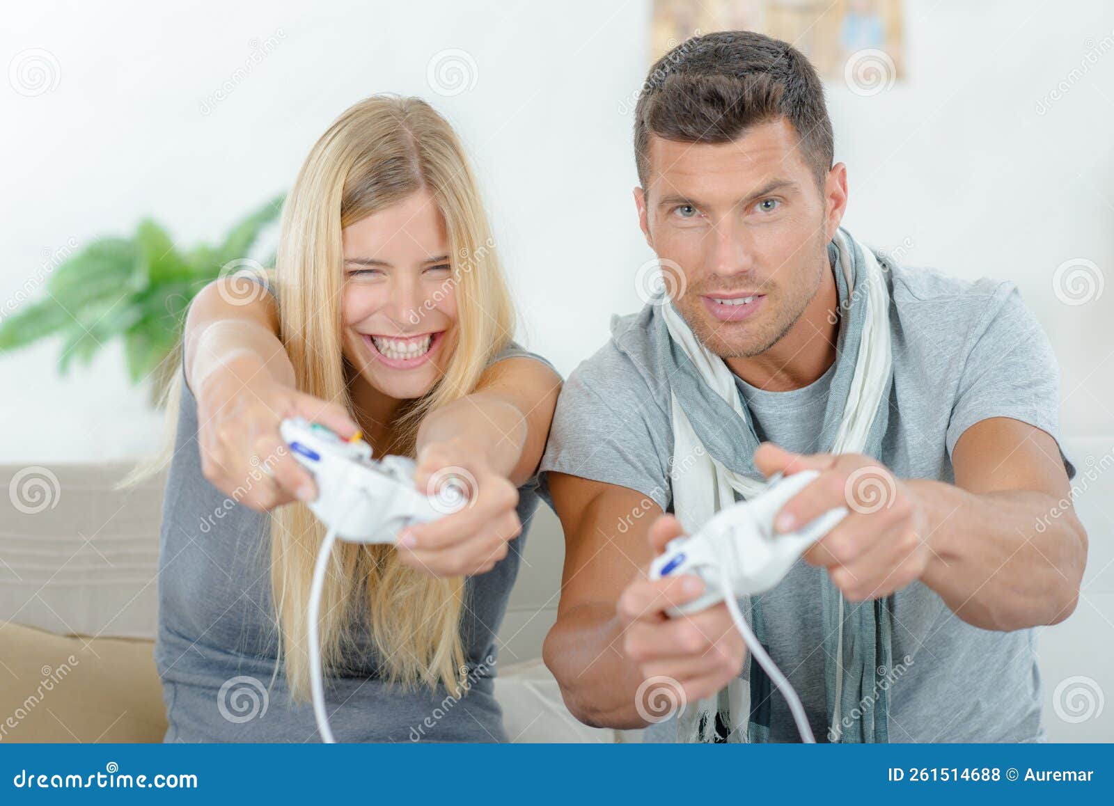 Couple Playing Computer Game Stock Photo - Image of game, electronic ...