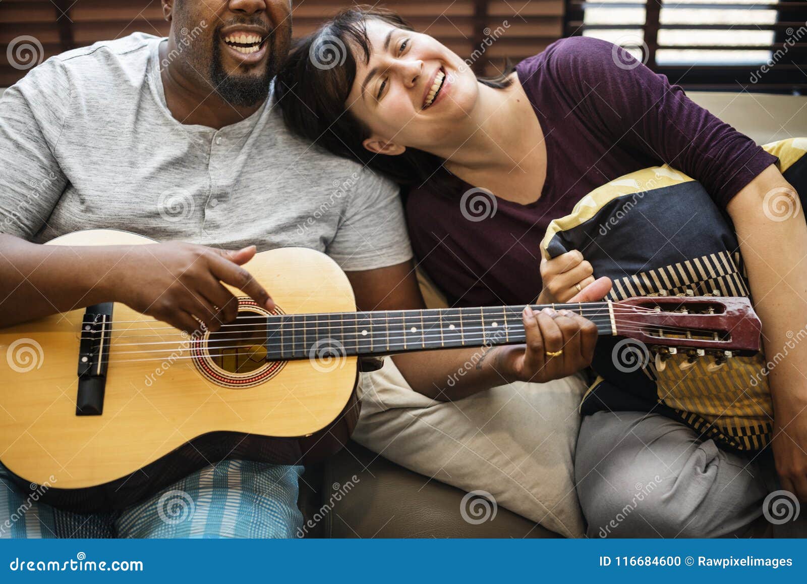 Couple Playing and Singing Together Stock Photo - Image of mature ...