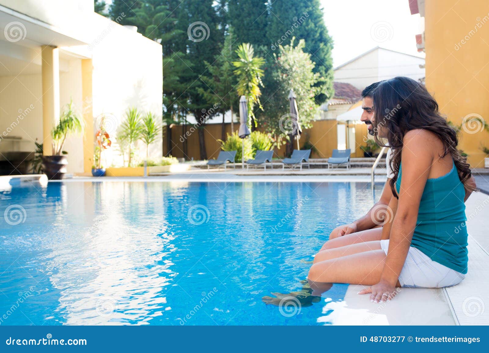 Couple in pool stock image. Image of slim, beautiful - 48703277