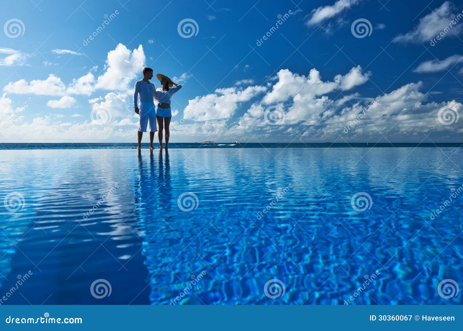 Couple at the poolside stock image. Image of couple, south - 30360067
