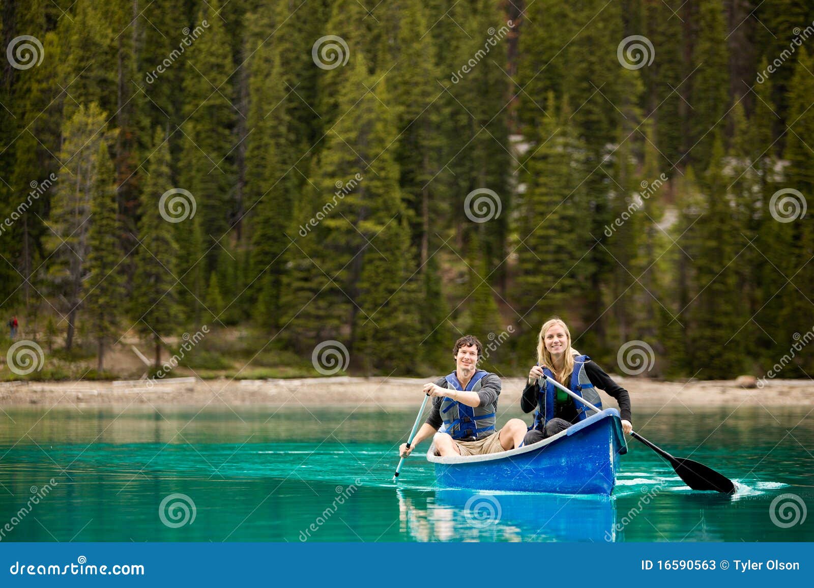 Couple Portrait in Canoe stock image. Image of outdoor - 16590563