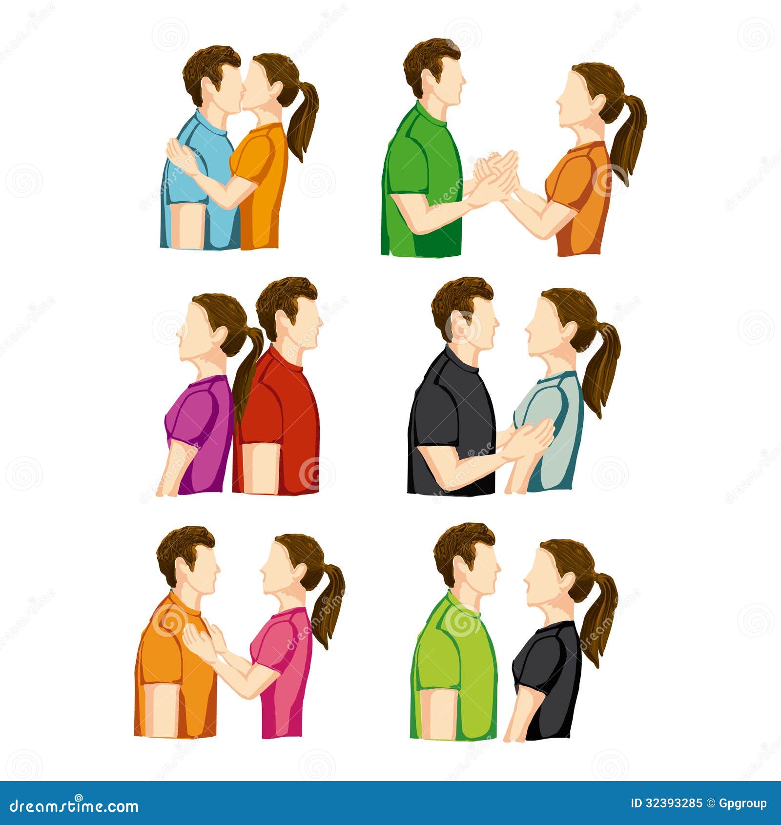 Couple poses stock vector. Illustration of fashion, face - 32393285