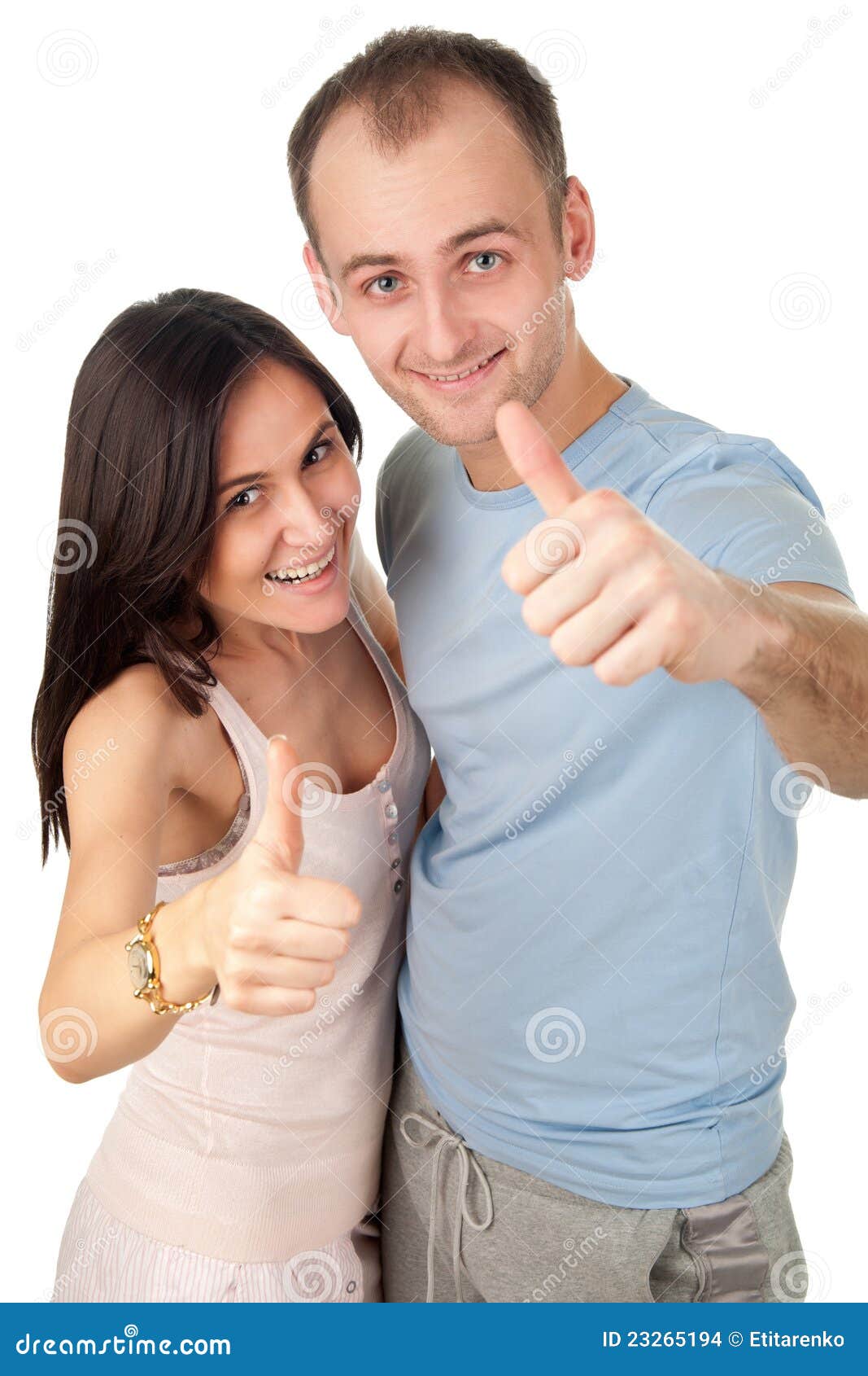 Couple with a Positive Attitude Stock Photo - Image of positive, thumbs ...