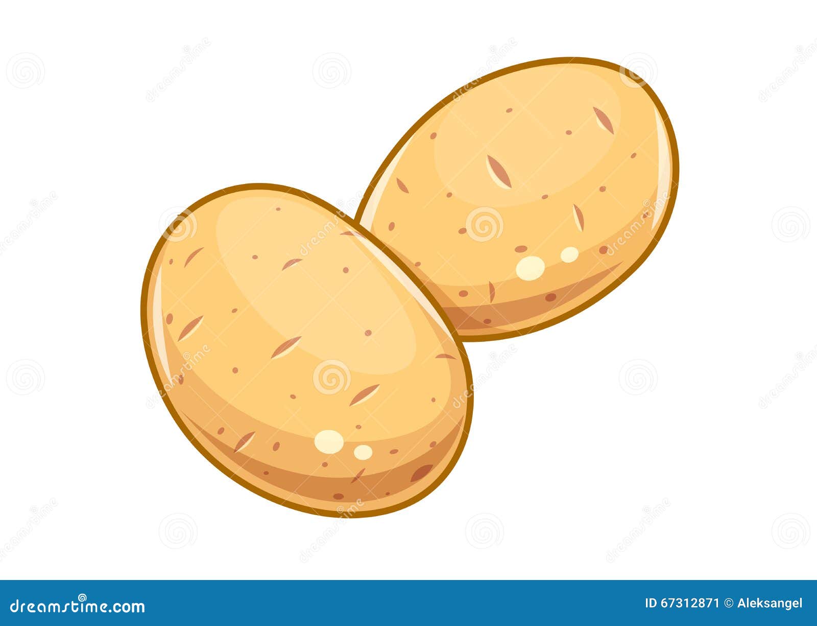 Couple Potatoes Vector Illustration Eps10 White Stock Vector ...