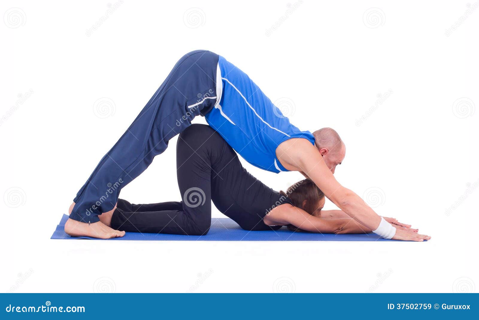 Couple practicing yoga stock image. Image of peaceful - 37502759