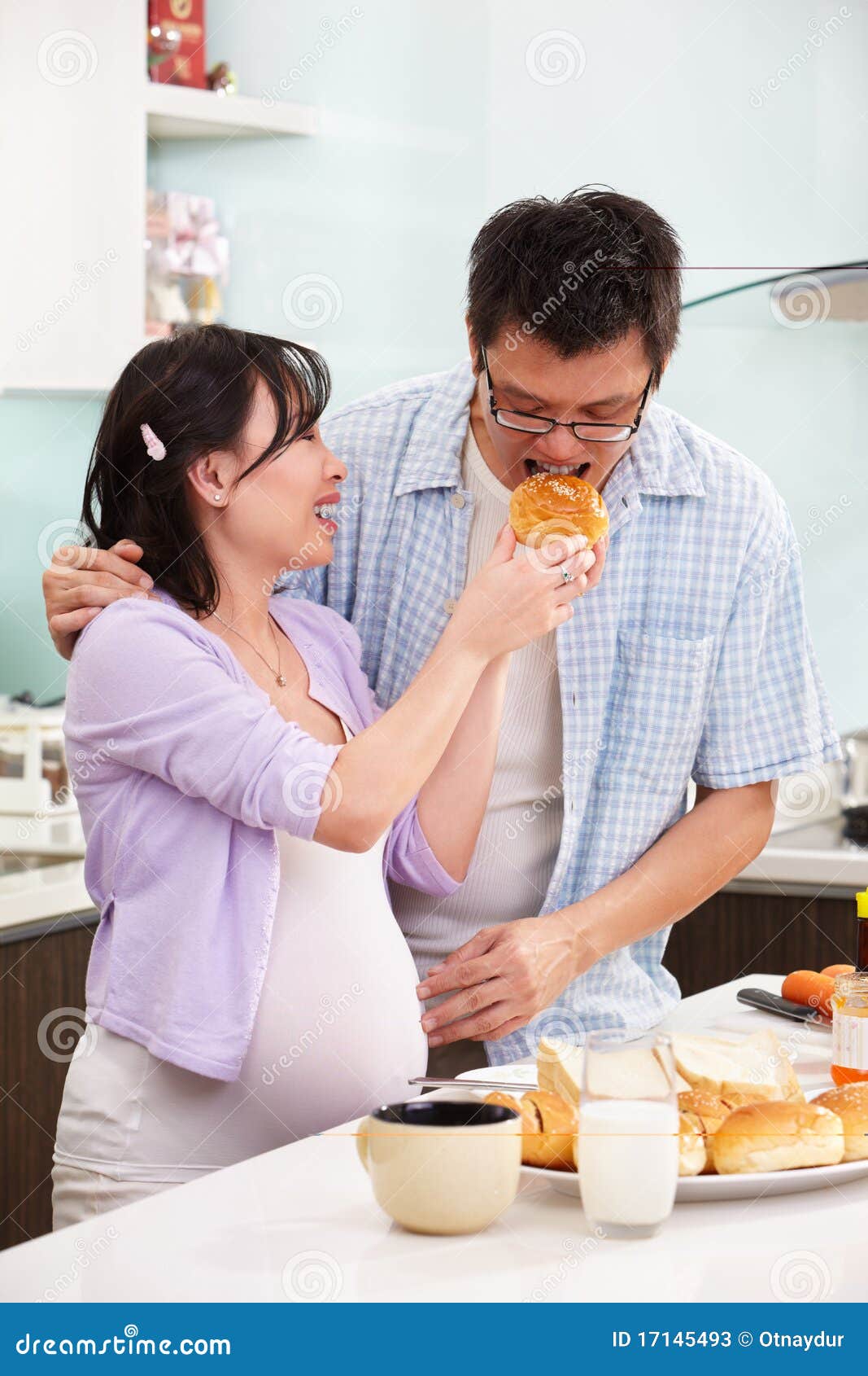 Couple preparing breakfast stock image. Image of breakfast - 17145493