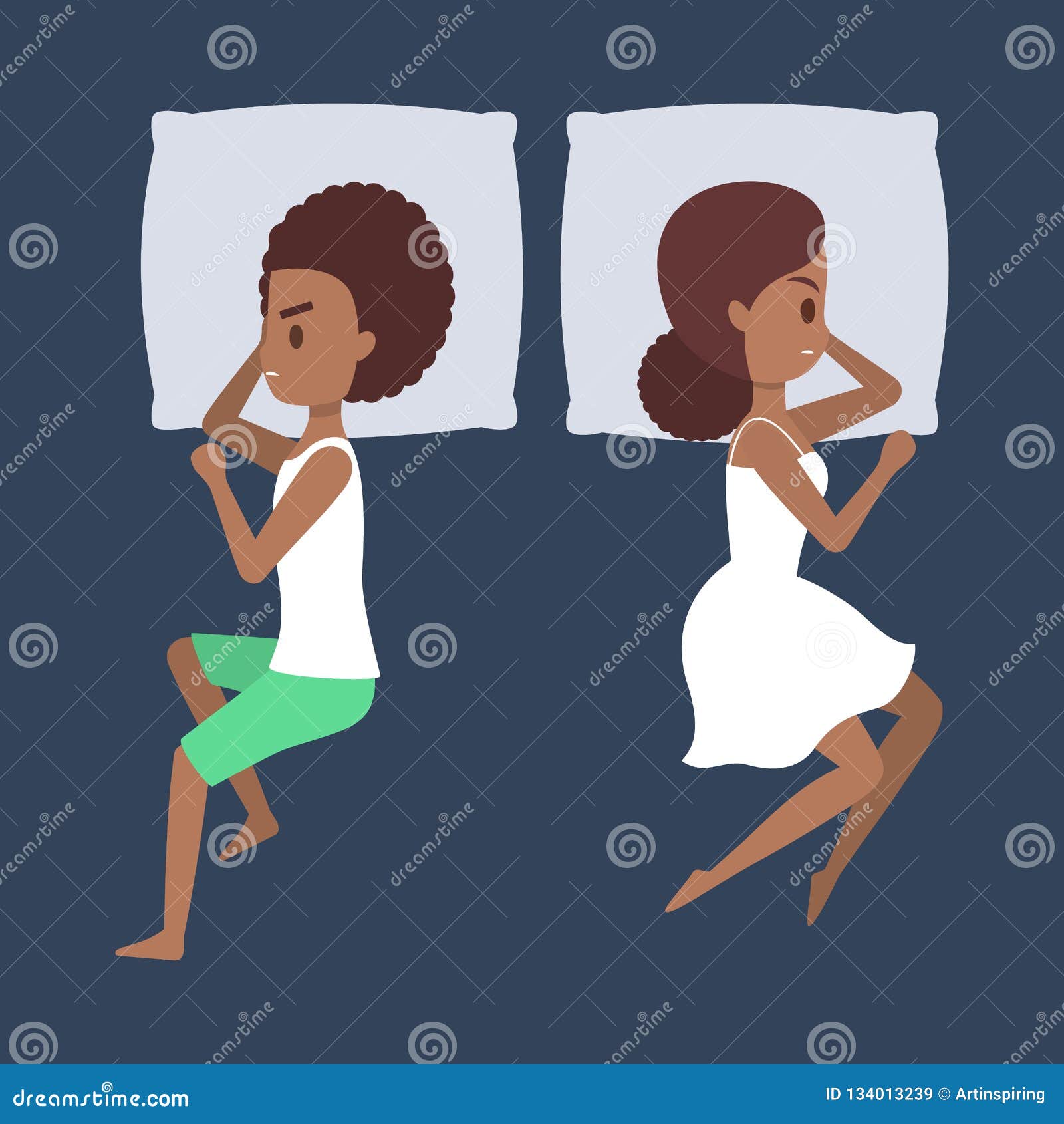 Stressed Couple Feeling Desperate Suffering Together Vector Cartoon ...