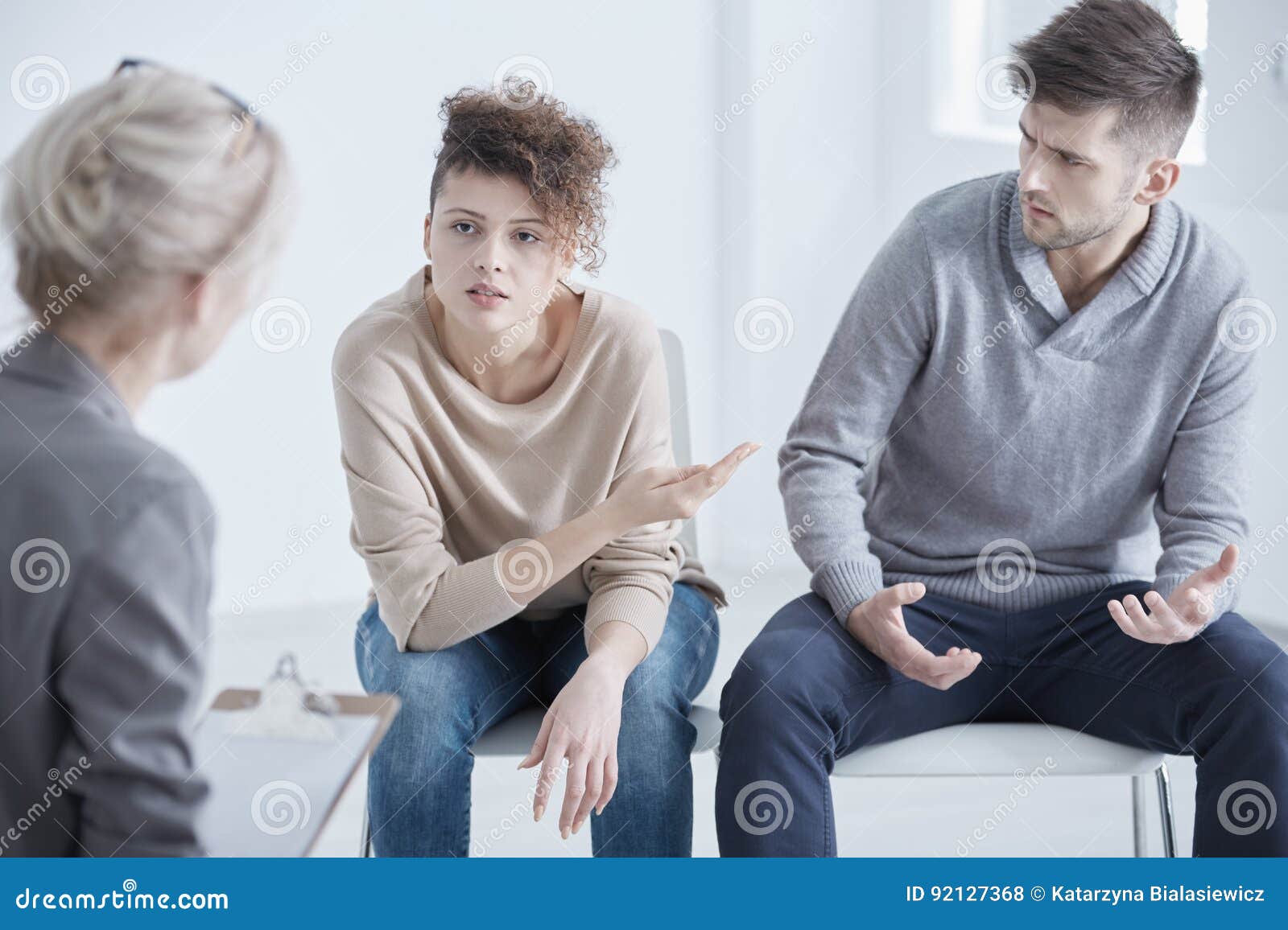 Couple with problems stock photo. Image of help, coach - 92127368