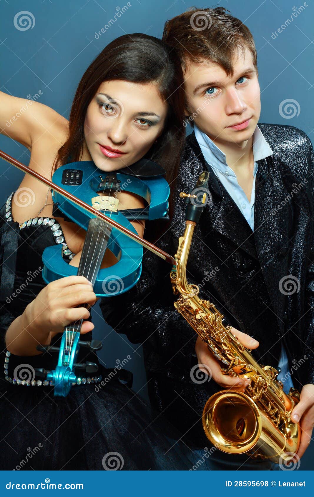 Couple of Professional Musicians Stock Photo - Image of duet, actor ...