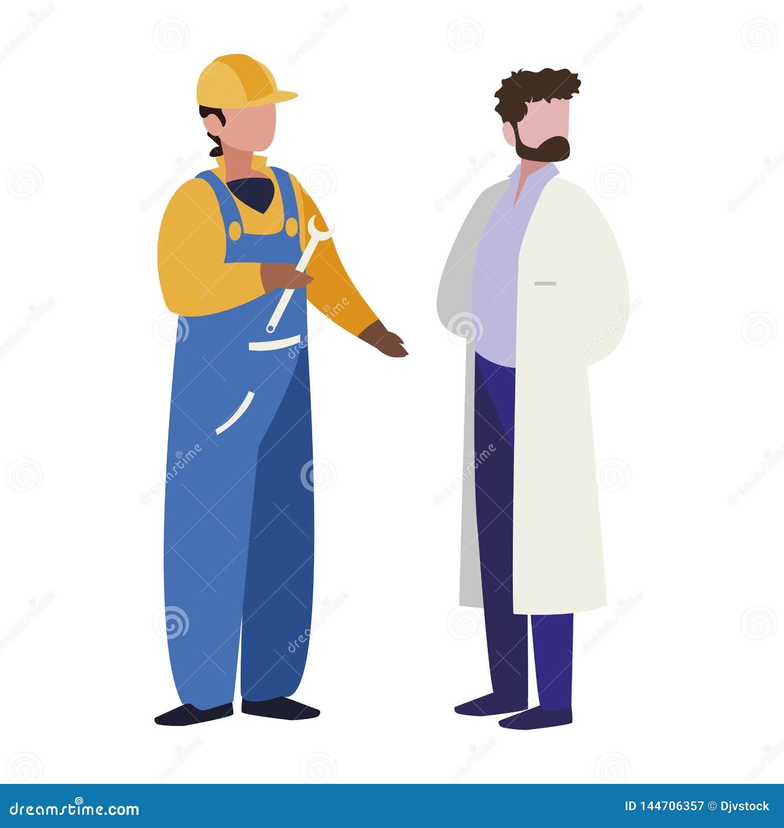 Couple of Professional Workers Characters Stock Illustration ...