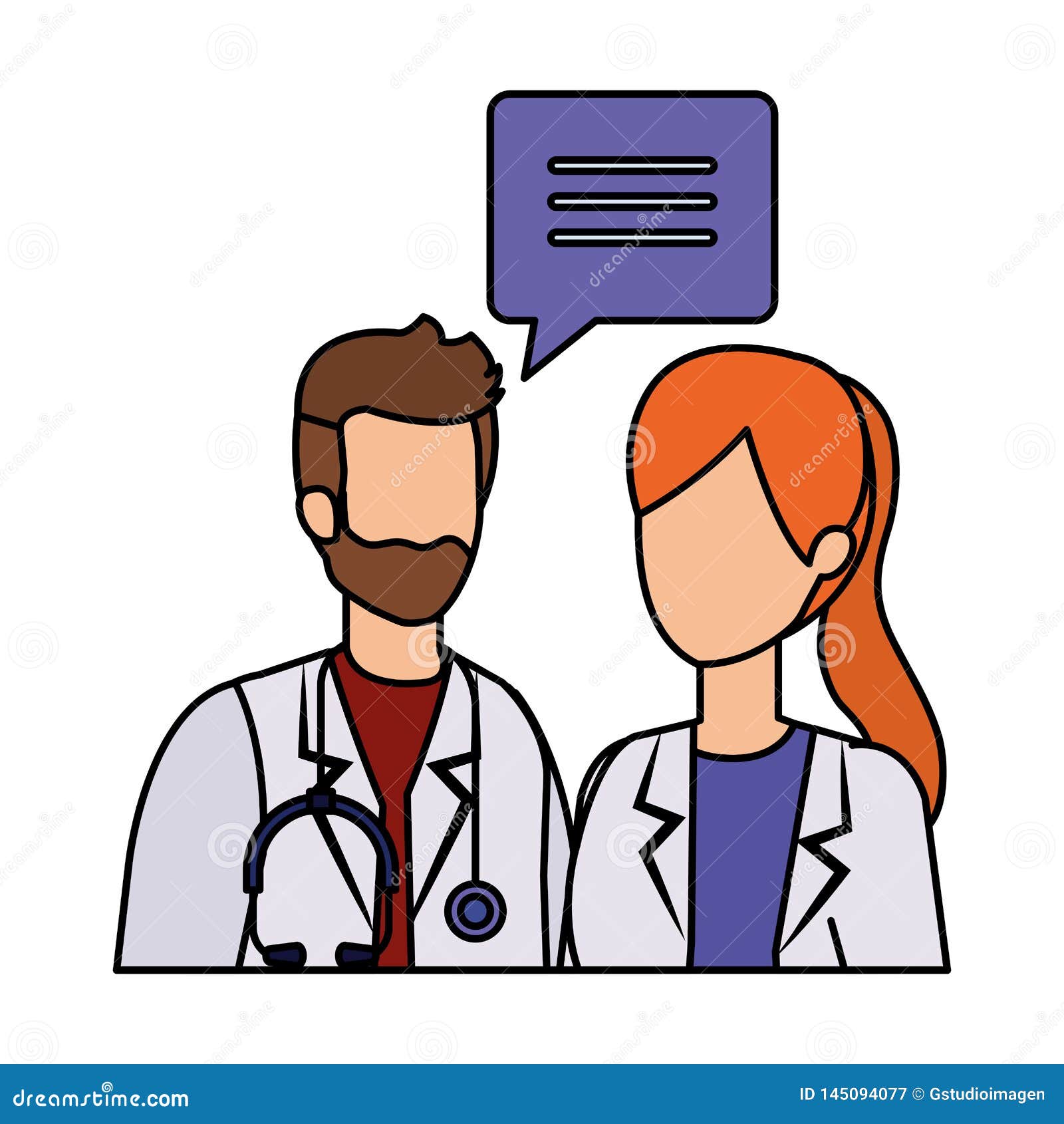 Couple of Professionals Doctors Talking Stock Vector - Illustration of ...