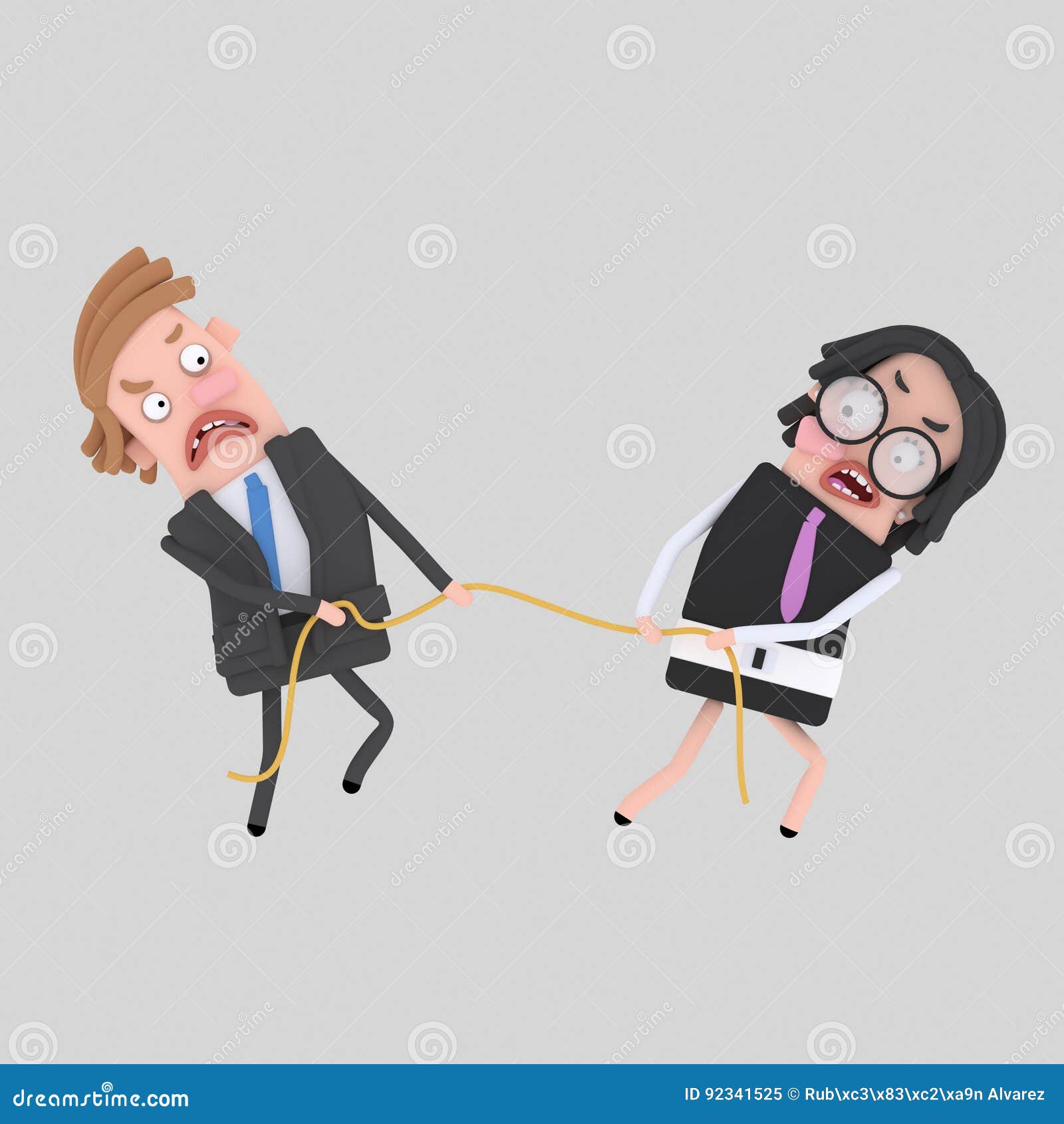 Couple pulling a rope stock illustration. Illustration of competition ...