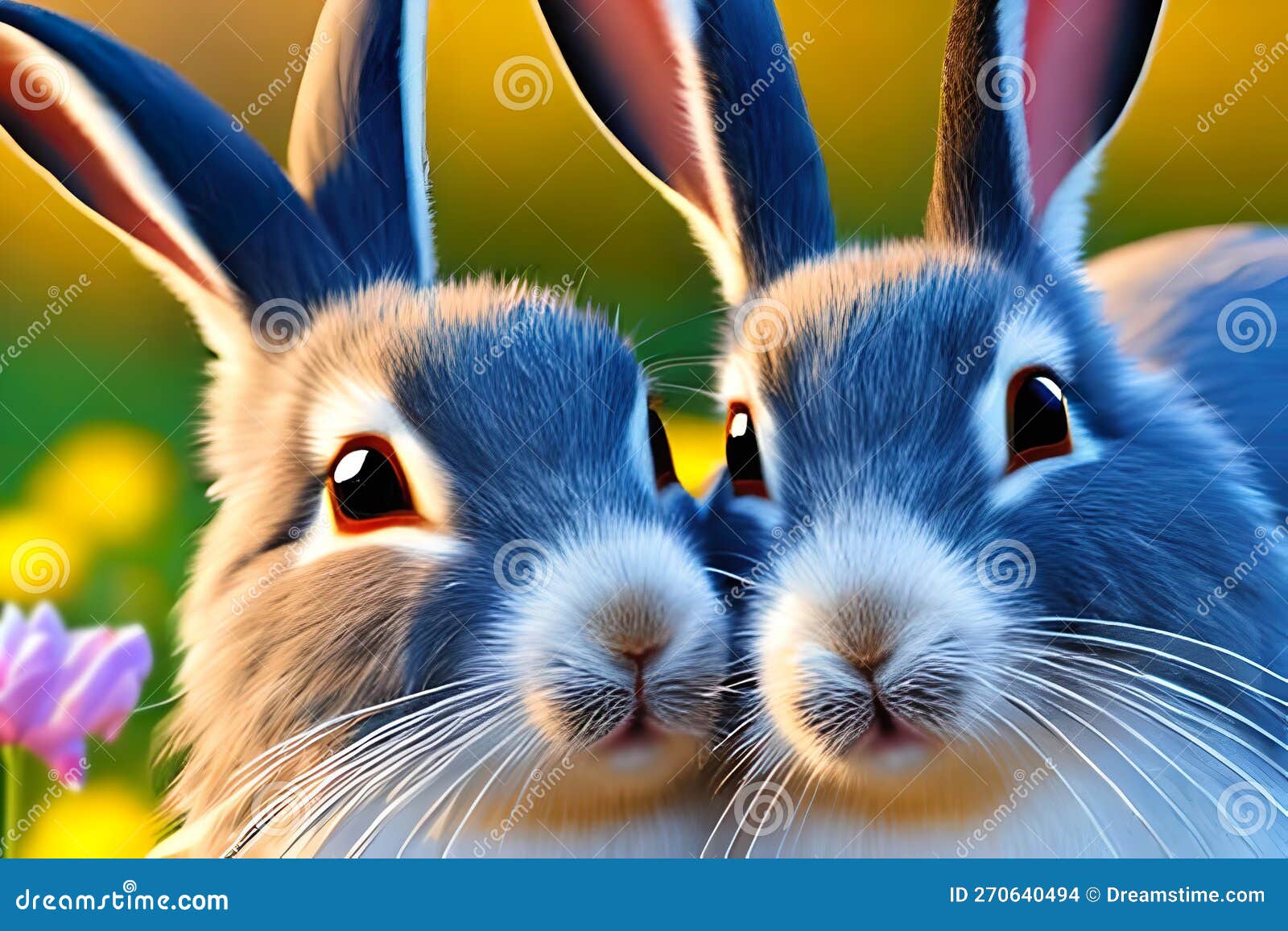 Couple of rabbits stock illustration. Illustration of grey - 270640494