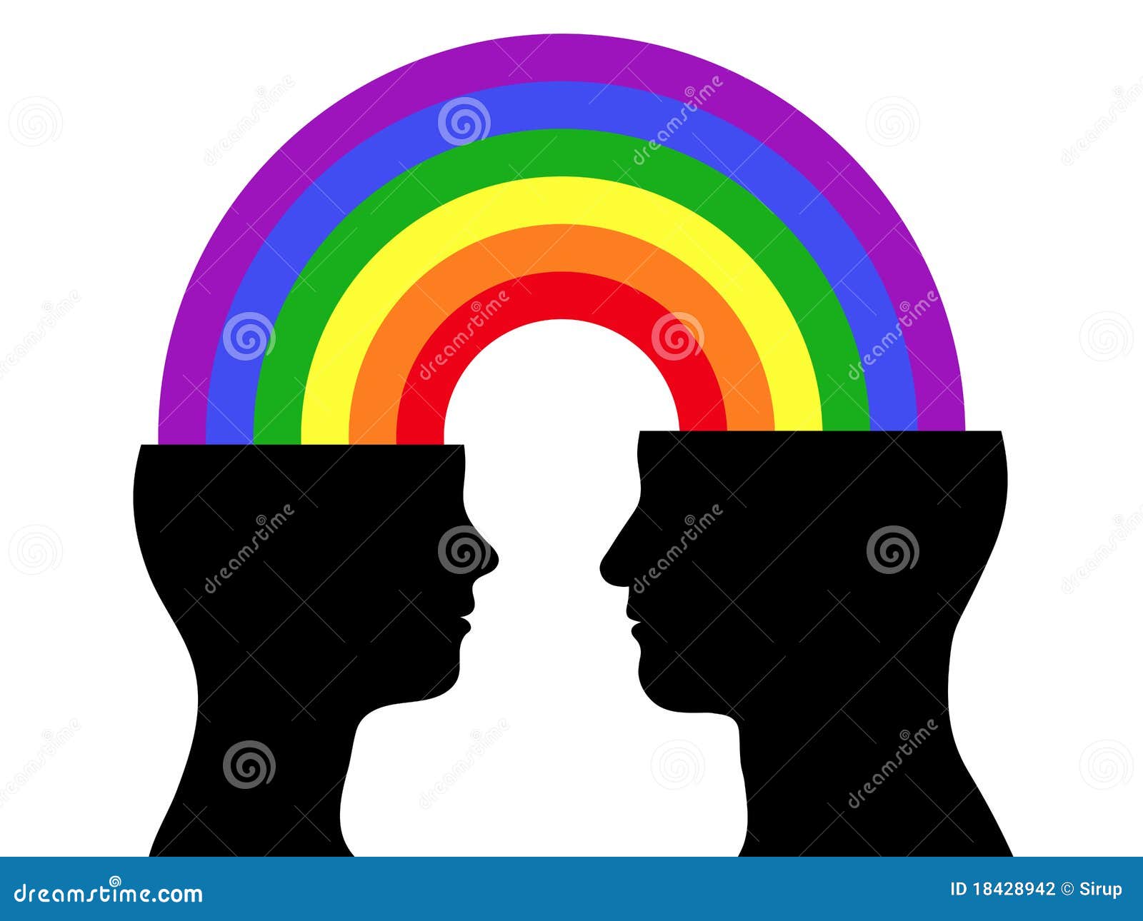 Couple Rainbow Communication Stock Vector - Illustration of orange ...