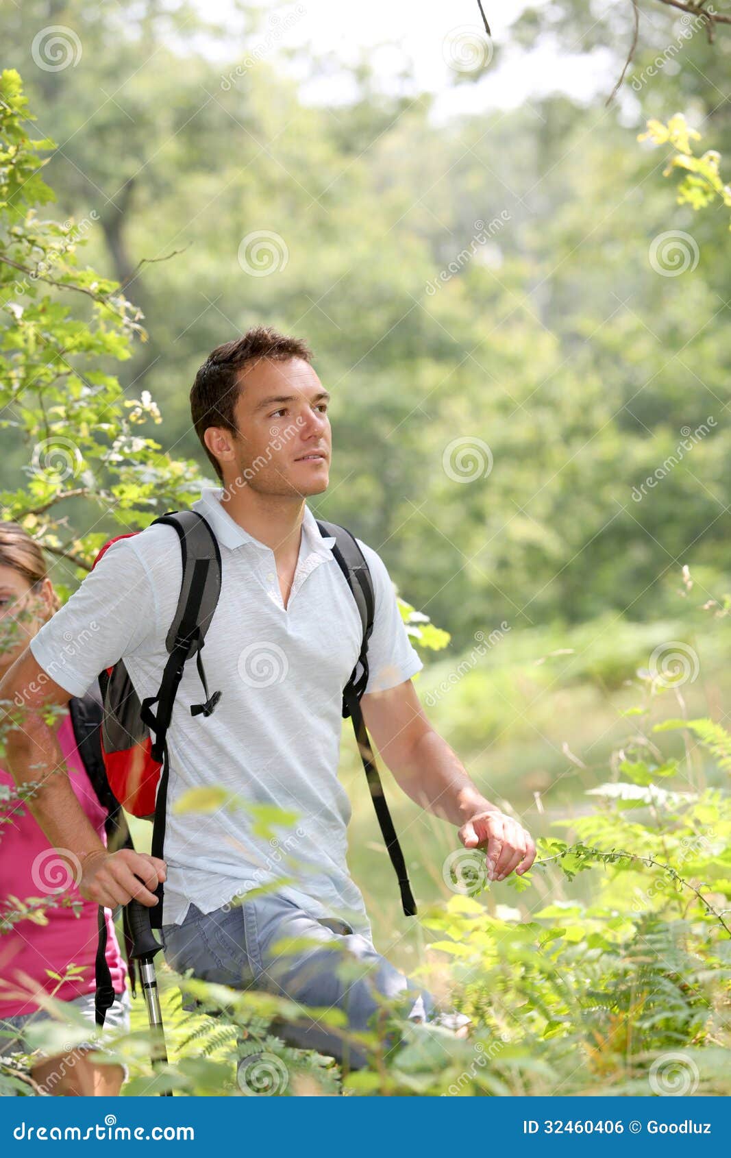 Couple Rambling in Countryside Stock Photo - Image of hiker, backpack ...